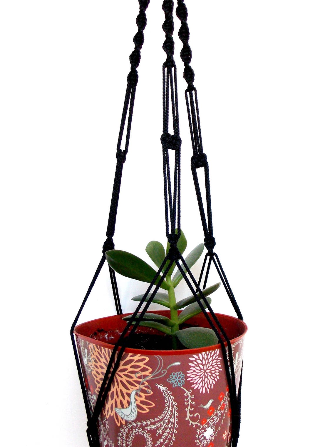 Black Macrame Plant Hanger Macrame Plant Holder 28 Inches - Etsy