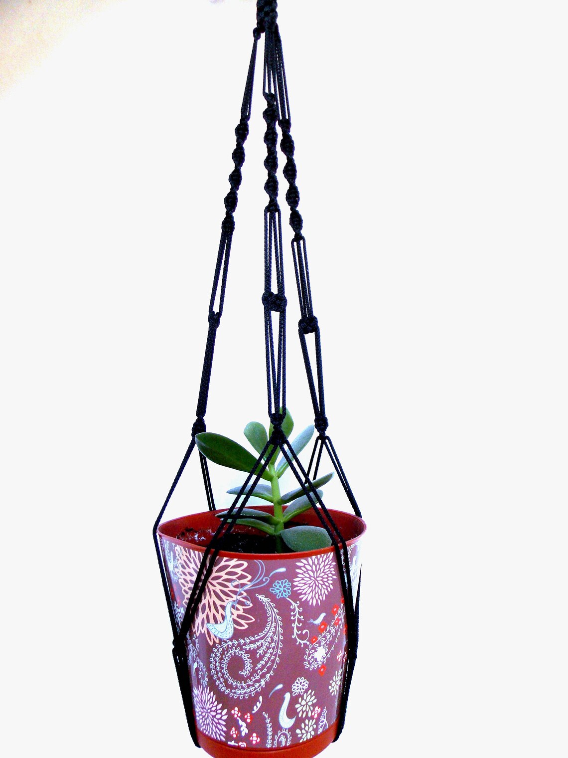 Black Macrame Plant Hanger Macrame Plant Holder 28 Inches - Etsy