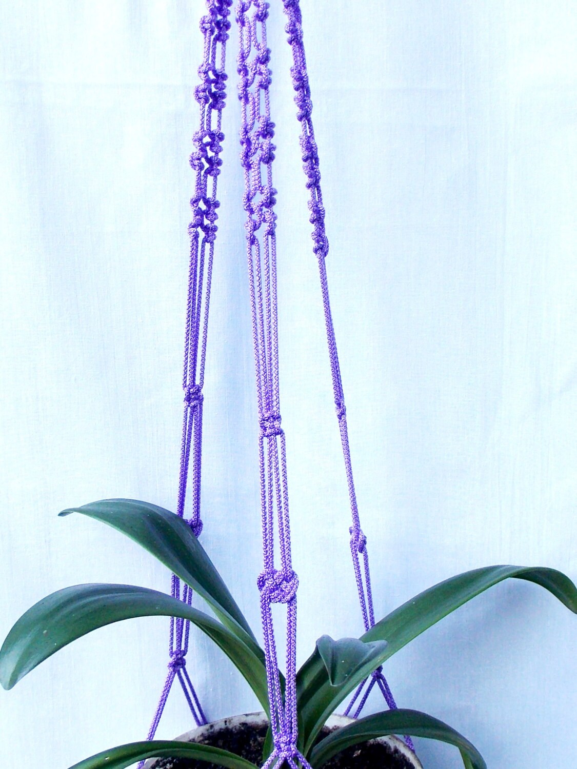 Purple Macrame Plant Hanger - Macrame Plant Holder - Hanging Planter 32 ...