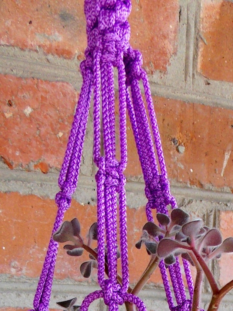 Purple Macrame Plant Hanger 20 Inches 3 Mm Macrame Plant Holder Mini ...