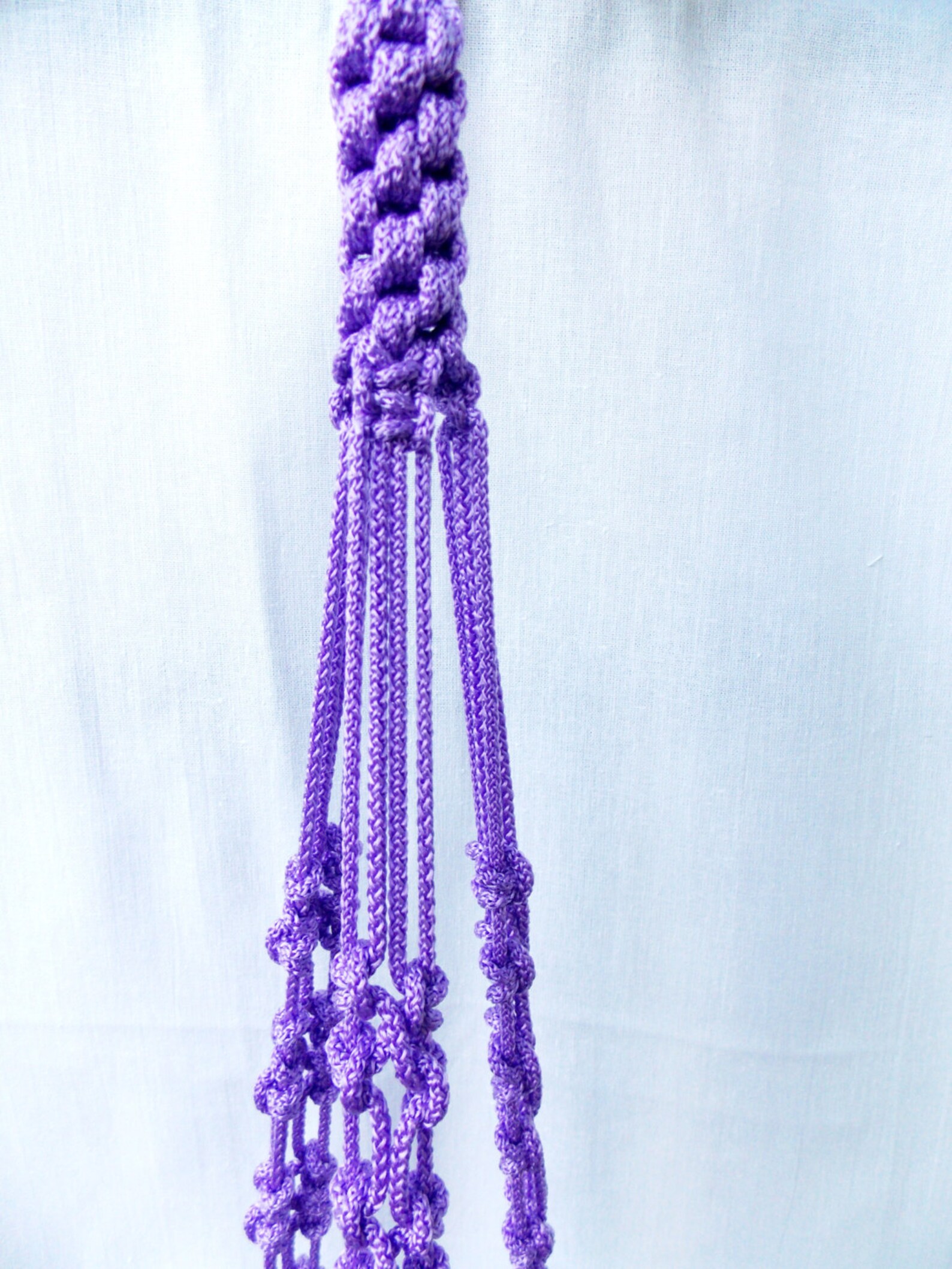Purple Macrame Plant Hanger - Macrame Plant Holder - Hanging Planter 32 ...