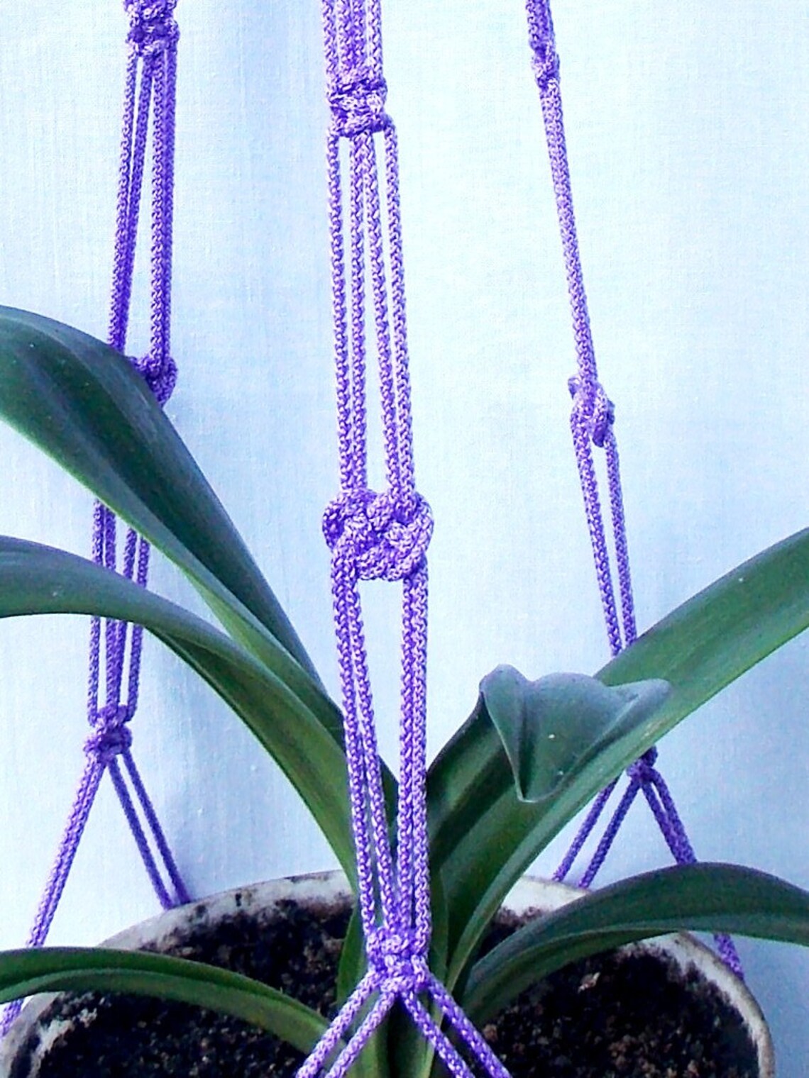 Purple Macrame Plant Hanger - Large Macrame Plant Holder 40 Inches 3mm ...