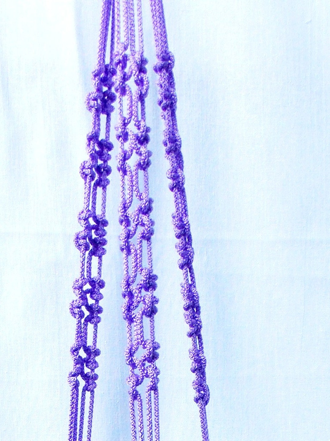 Purple Macrame Plant Hanger - Large Macrame Plant Holder 40 Inches 3mm ...