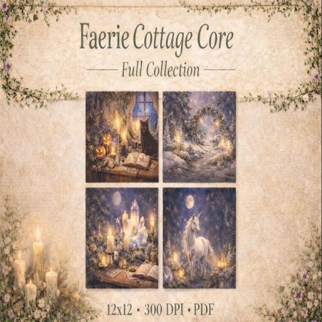 Faerie Cottage Core Scrapbooking Sheets-- Full Collection - Etsy