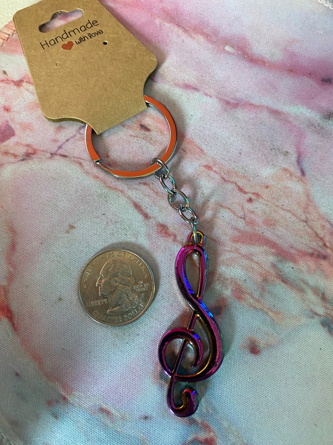 Treble Clef Keychain - Etsy