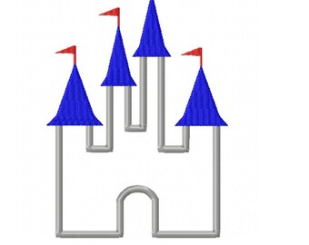 Princess Castle Applique Embroidery Design, Magic Castle, Firework ...