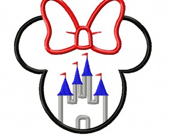 Character Inspired Miss Mouse Castle Embroidery Applique Design - Etsy