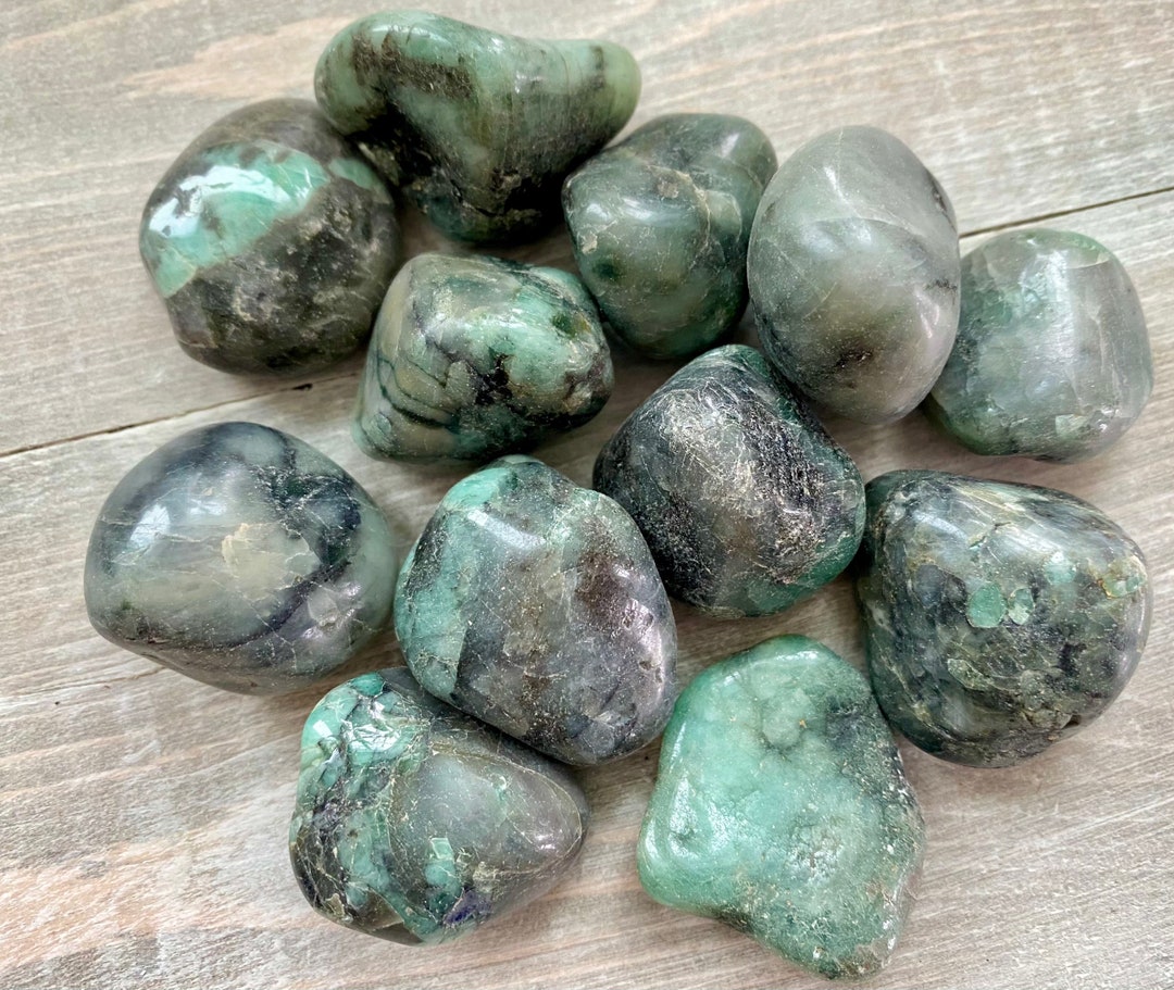 Emerald Extra Large Tumbled Stone | Green Crystal Gemstone - Etsy