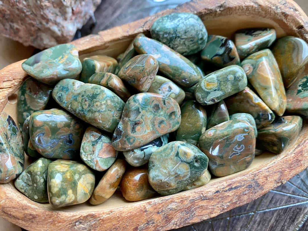 Rain Forest Jasper Rhyolite Tumbled Stone | Worry Gemstone Natural ...
