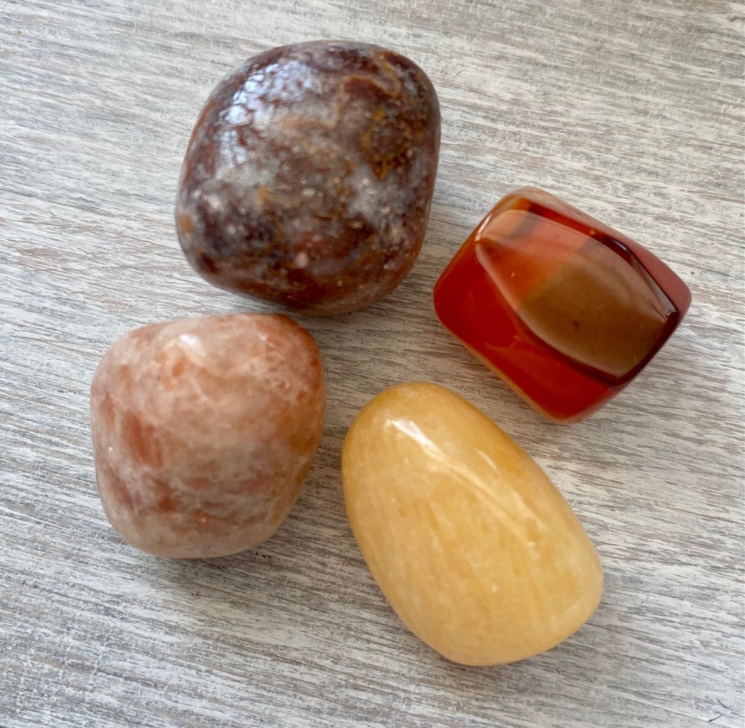 Sacral Chakra Crystal Set | | Carnelian | Red Aragonite | Sunstone ...