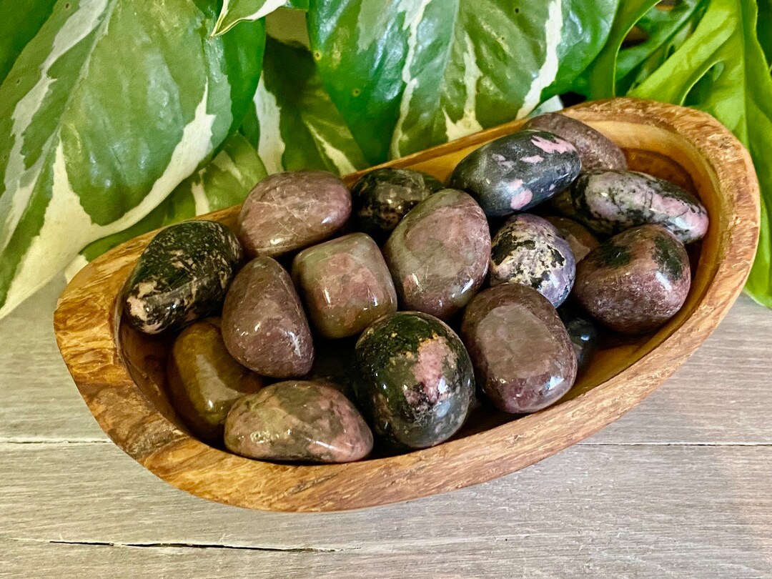 Rhodonite Tumbled Stone | Pink Crystal Gemstone Natural - Etsy
