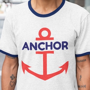 Anchor Ringer T-shirt From One Piece - Unique Anime Tee for Fans ...