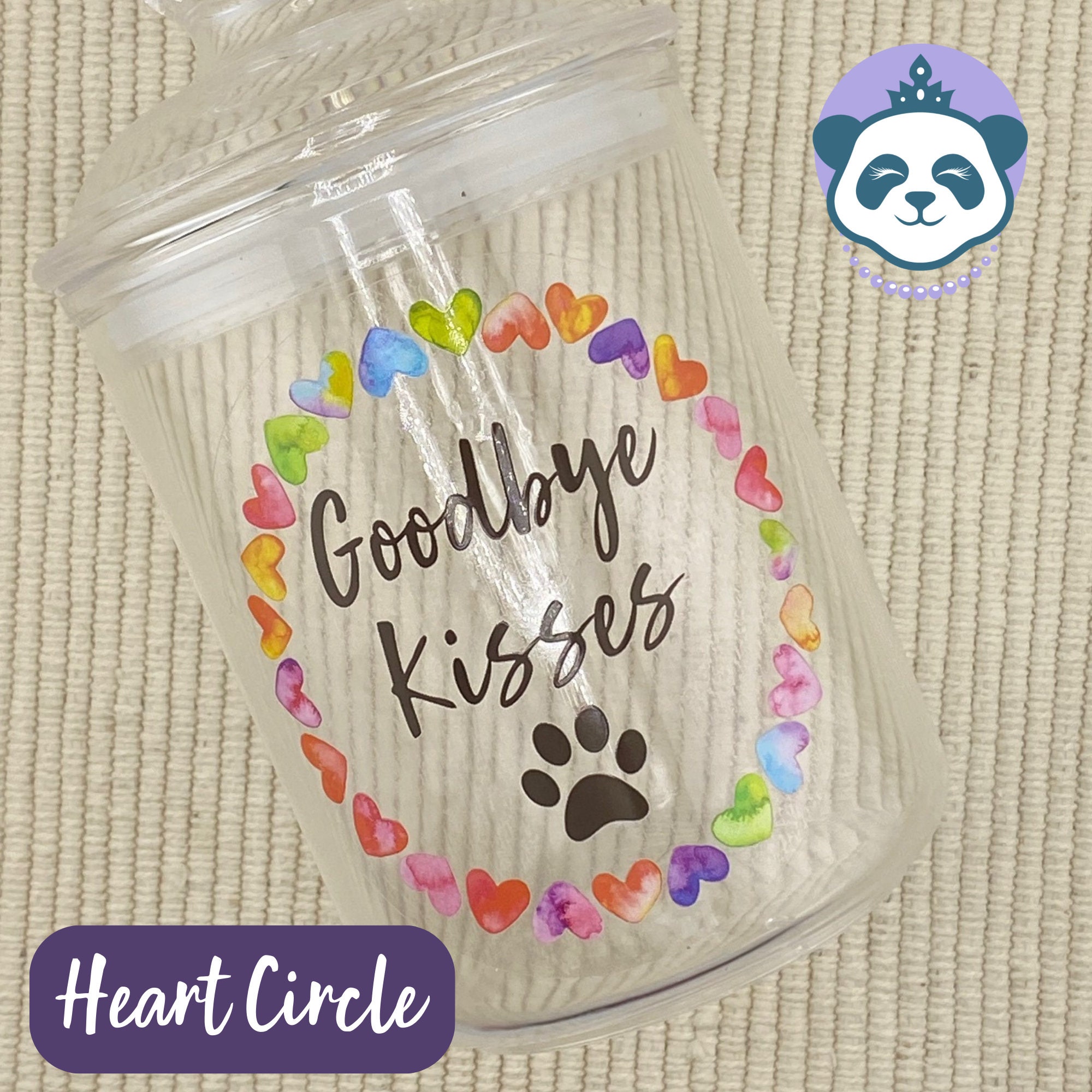 Goodbye Kisses Acrylic Treat Jar, 24 Oz Jar, Vet Clinic Jar, Pet Loss ...