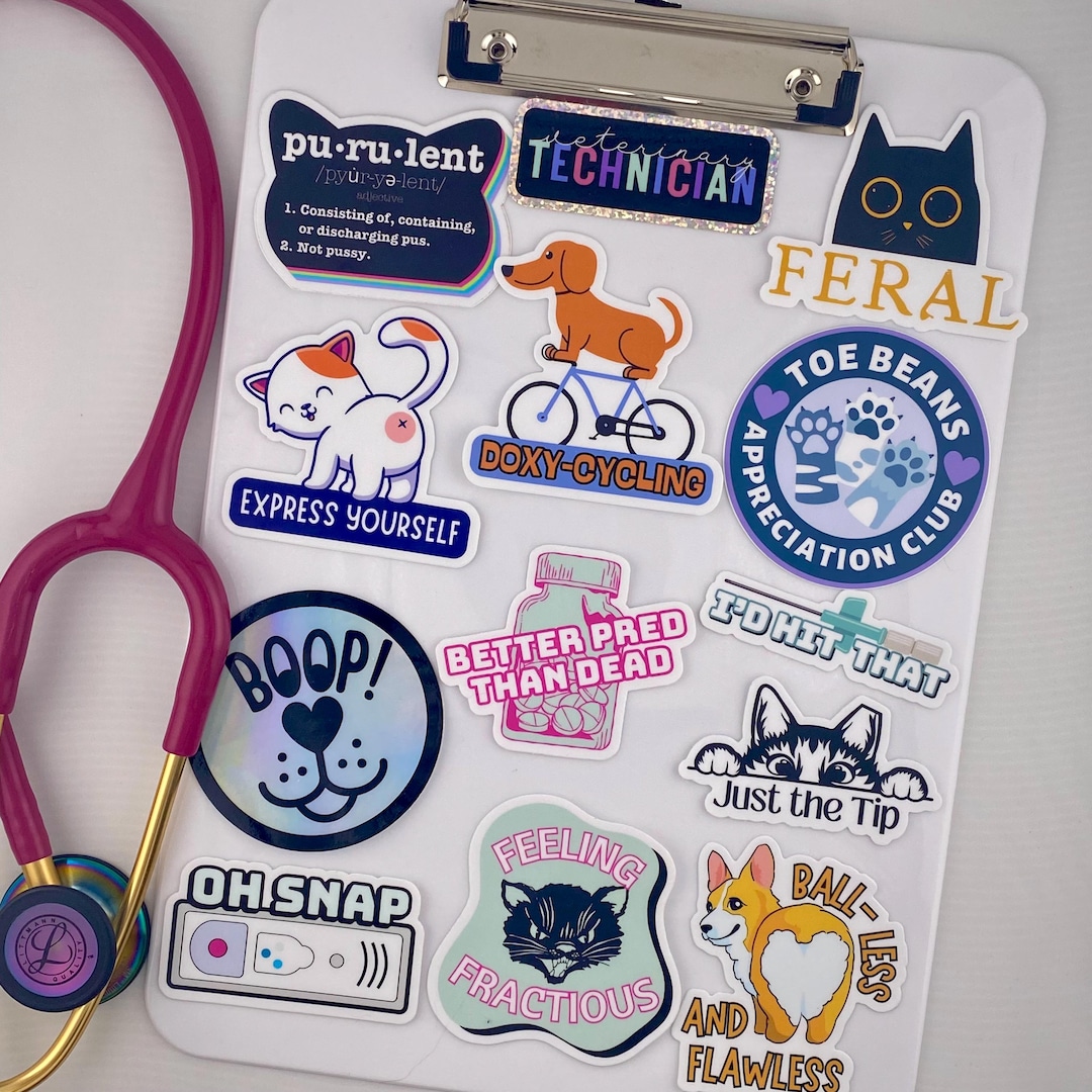 Veterinary Stickers | Funny Sticker Gifts | Animal Stickers | Vet Tech ...