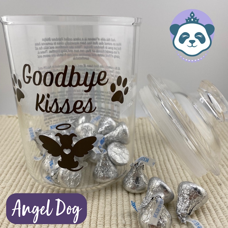 Goodbye Kisses Acrylic Treat Jar, 24 Oz Jar, Vet Clinic Jar, Pet Loss ...