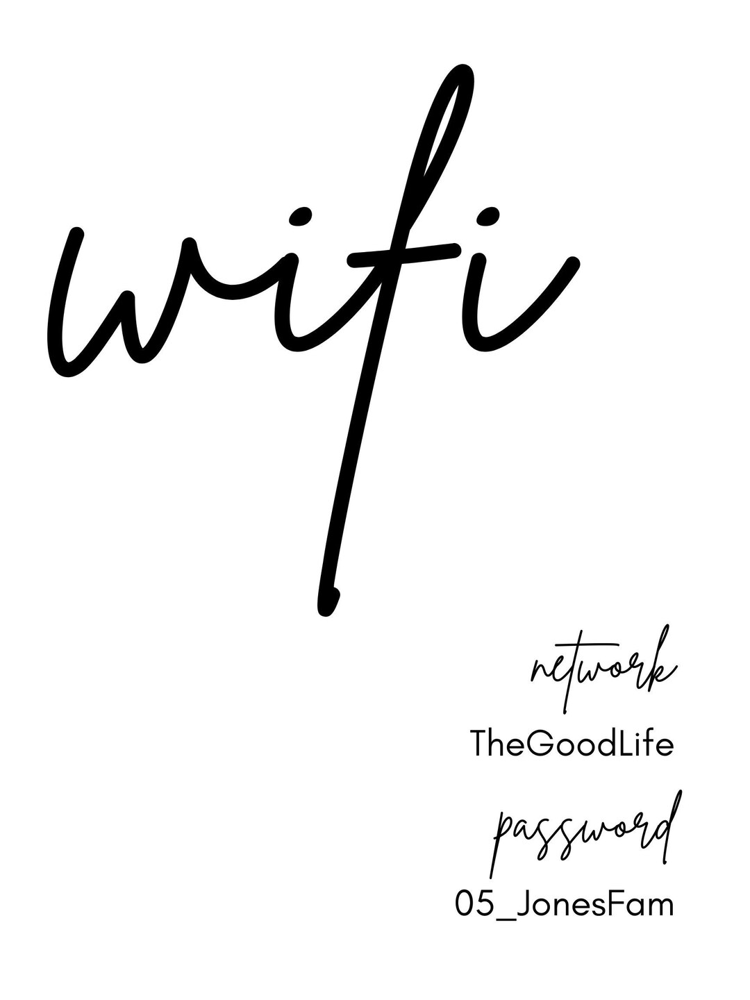 Custom Wifi Signage for Your Home or Guestrooms - YOU PRINT - Etsy