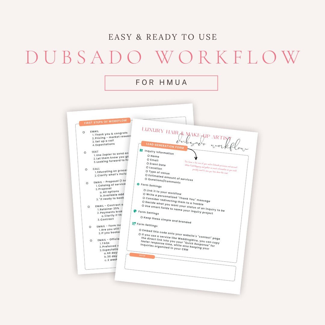 Dubsado Workflow Template For Hair And Makeup Artists Etsy Dubsado Workflow Template For Hair And Makeup Artists Etsy
