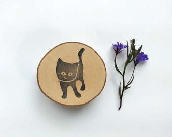 Hand Carved Stamp, Rubber Stamp, Cat Stamp, Handprinted, Stamp, Timbro ...