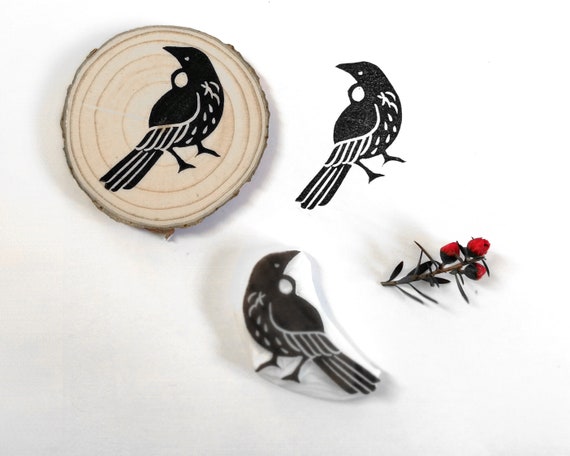 Hand Carved Rubber Stamp NZ Tui New Zealand Bird Aotearoa - Etsy New ...