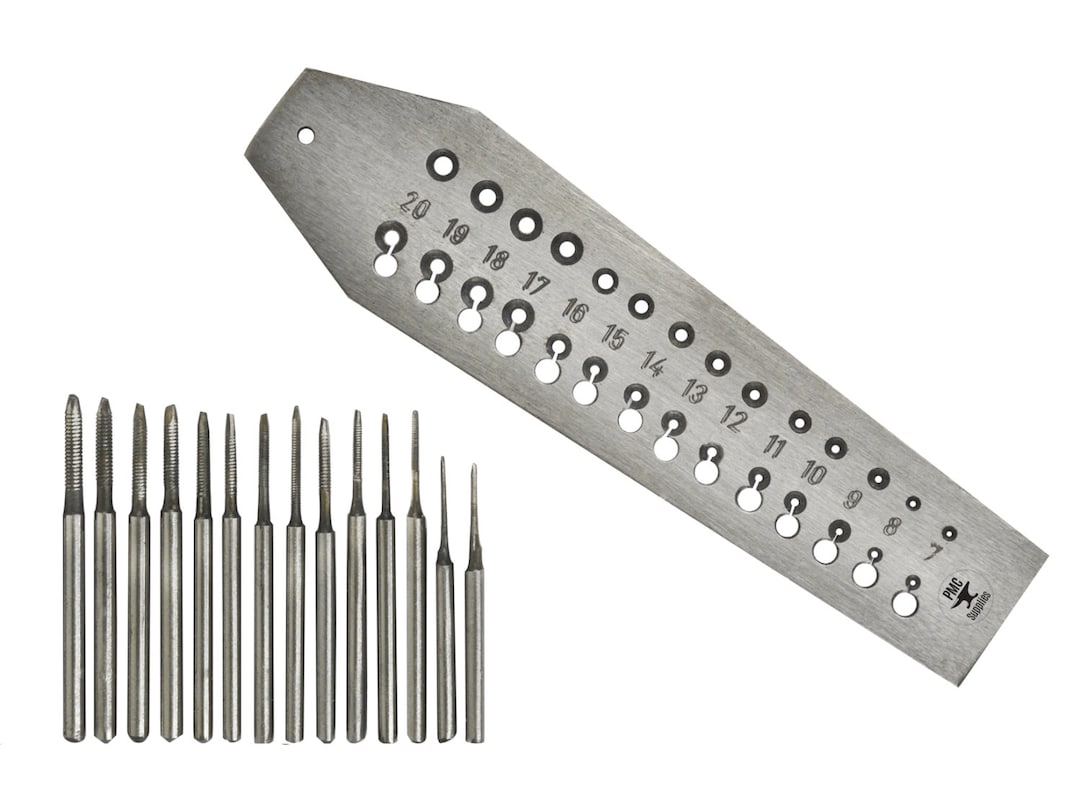 Screw Plate With 14 Taps W/ Holes Sizes 0.7 Mm to 2 Mm Tap and Die Set ...
