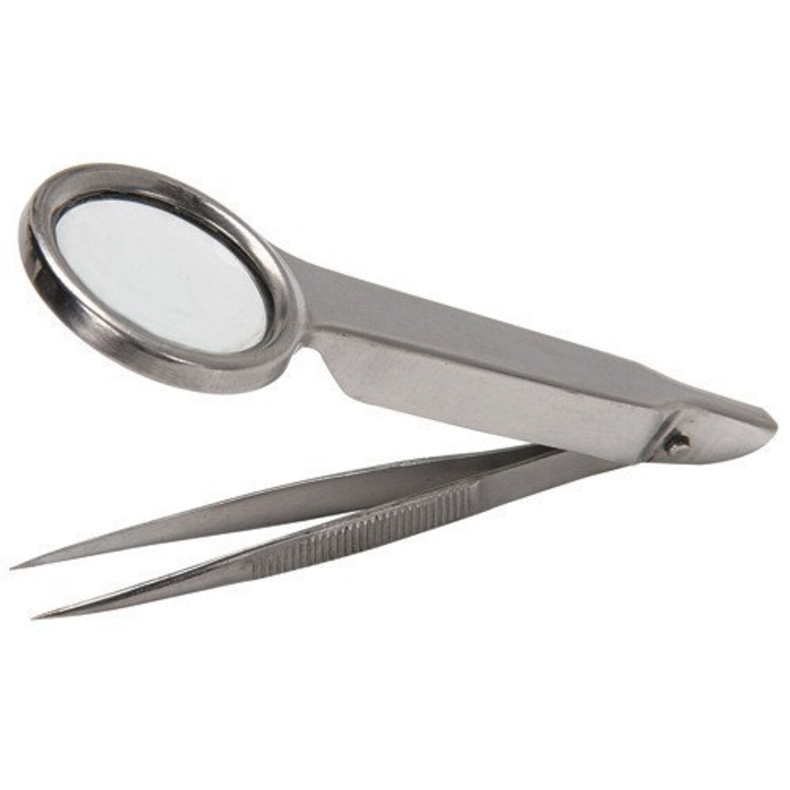 3-3/4" Stainless Steel Magnifying Glass Lens Tweezers Silver Gold Gem ...