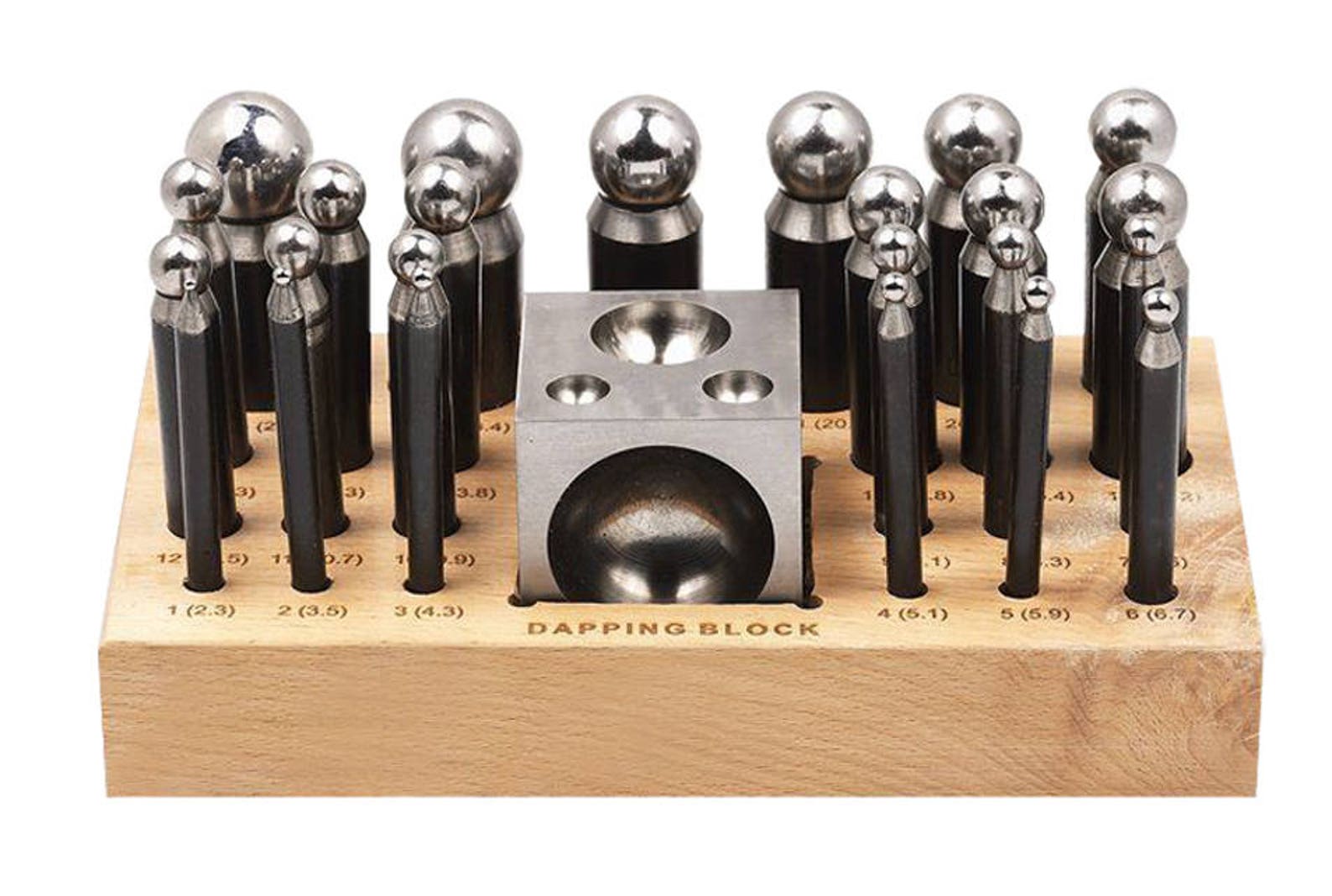 26-piece Dapping Doming Punch Block Set 2.3 Mm to 25 Mm - Etsy