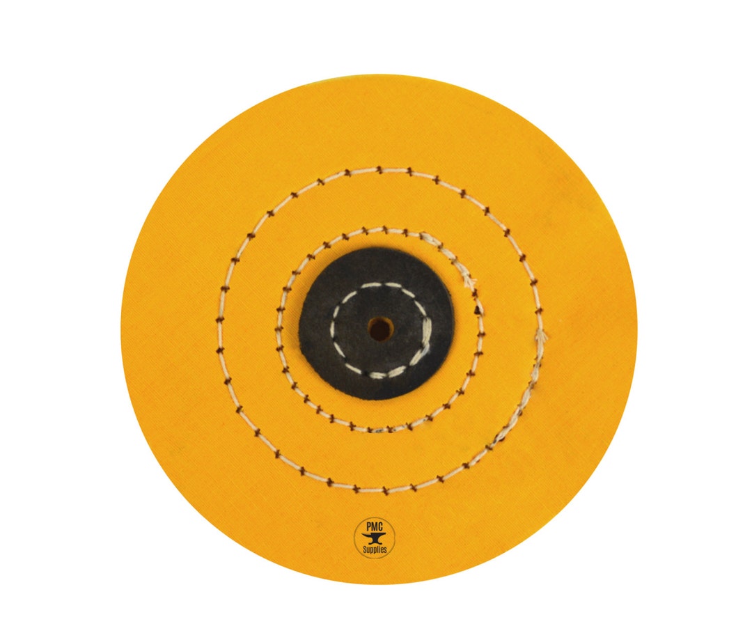 5" X 40 Folds Stitched Yellow Muslin Buffs Jewelry Metal Finishing ...