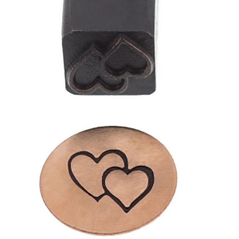 3/8 10 MM Jumbo Double Heart Punch Stamp Metal Marking - Etsy