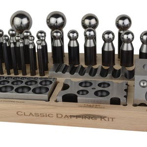 Steel Classic Dapping Set W/ Forming Block Plate and Punches Jewelry ...