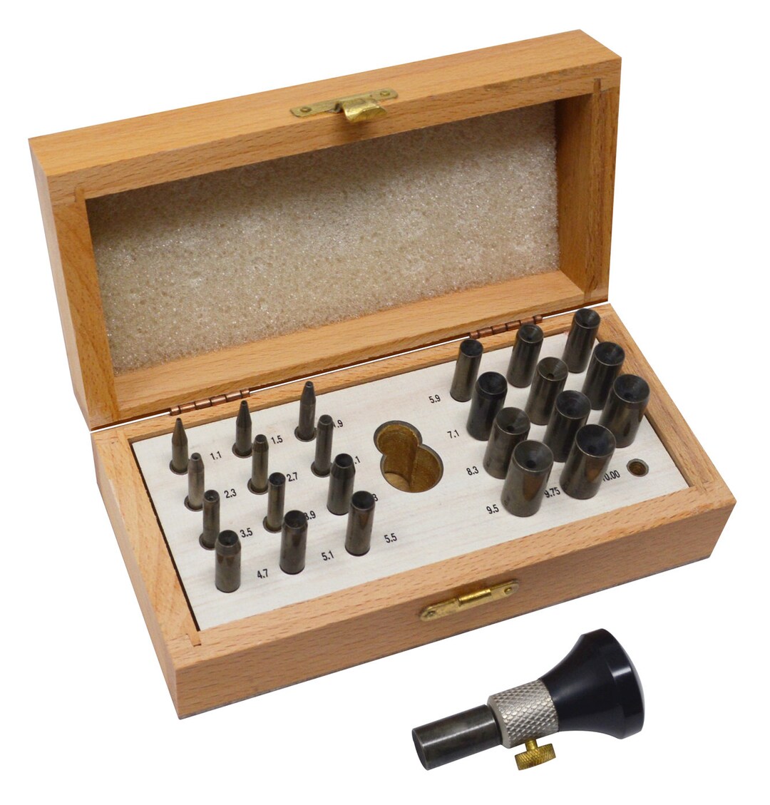 Bezel Setting Set With 24 Punches Sizes 1.1 to 10 MM Jewelers Tube ...