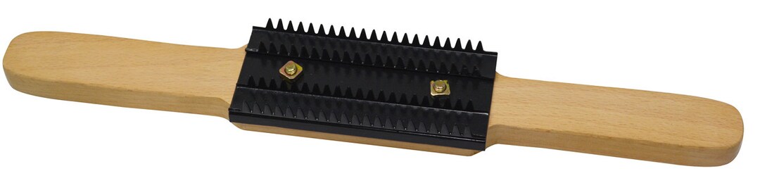 15" Serrated Buff Rake Tool With Wooden Handle for Compound Cleaning ...