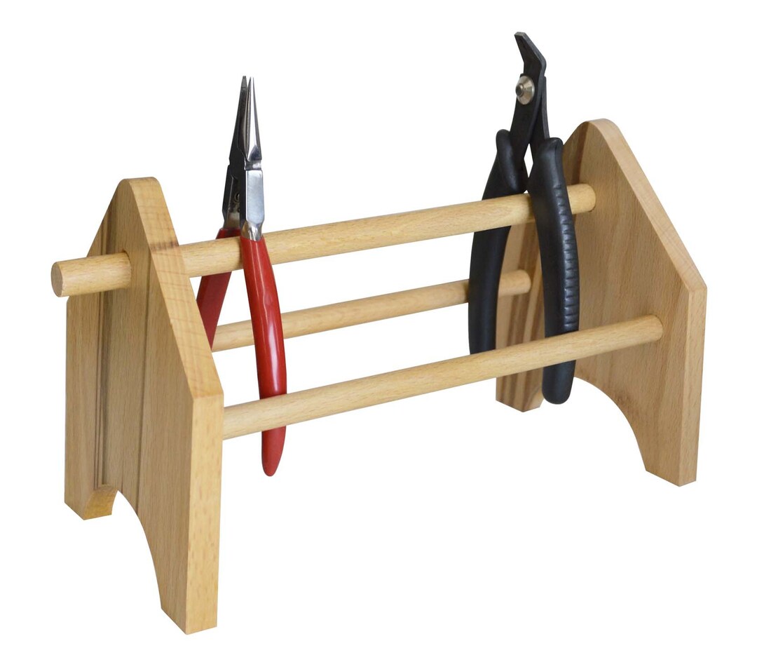 Wooden Rack for Pliers Cutters Storage Jewelry Making Bench Tool ...
