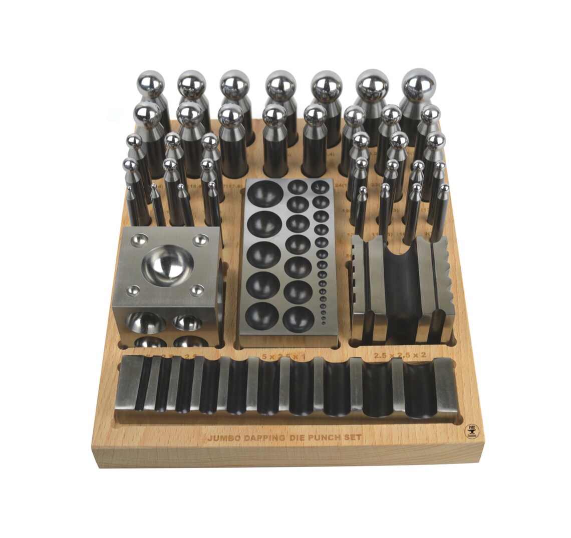 Complete Steel Dapping Doming Punch Set With Wooden Block Base - Etsy