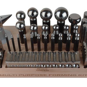 43-piece Multi-purpose Metal Forming Dapping Set W/ Block, Anvil ...