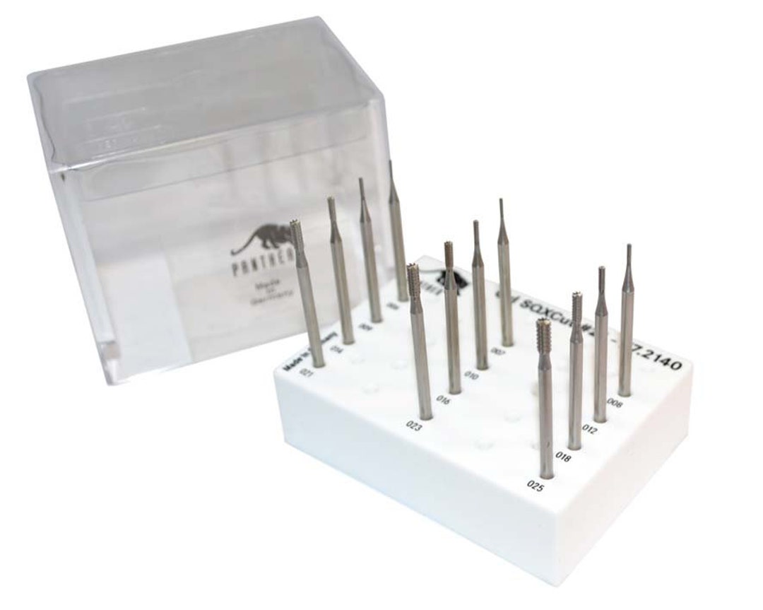 12-piece Panther Cylinder Cross-cut Bur Set Sizes 0.60 to 2.50 MM ...