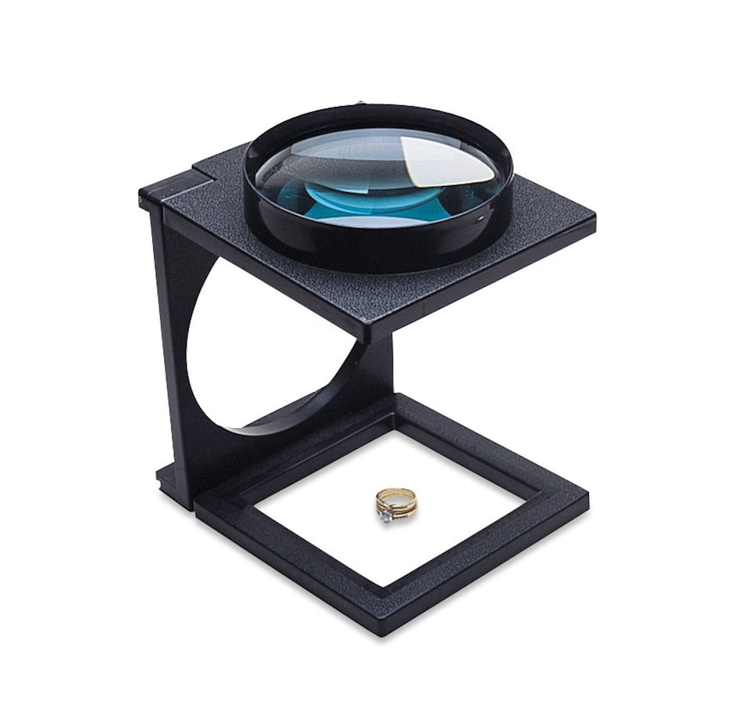 3X Large Folding Magnifier With 4-1/8" Lens Jewelry Making Gemstone ...