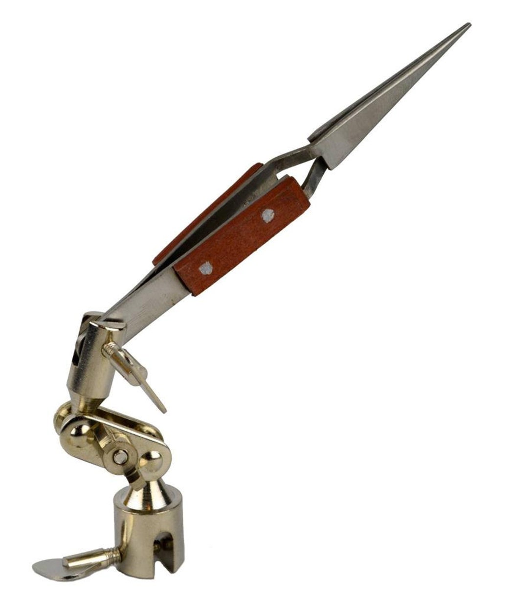 4-1/2" Third Hand Attachable Clamp Fiber Tweezers Soldering Brazing ...