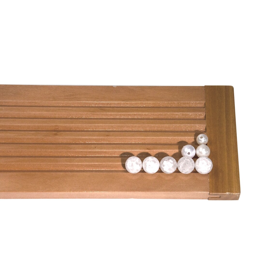 22" X 4" Wooden Bead Stringing Sorting Measuring Tray Board 6 Grooves ...