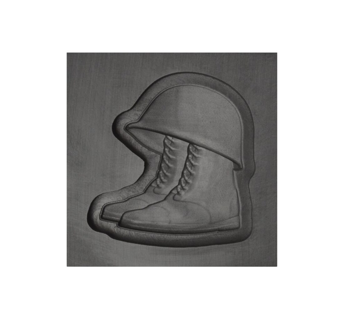 Military Helmet and Boots 3D Graphite Ingot Mold for Precious Metal ...