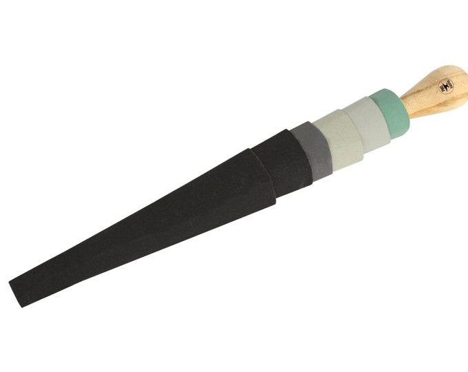 Emery Cone W/ Assorted Grit Sandpapers on Wooden Cone Tool for ...