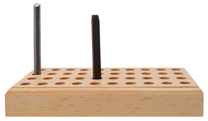 Wooden Stamp Storage Stand With 40 Holes Jewelry Making Stamp Organizer ...