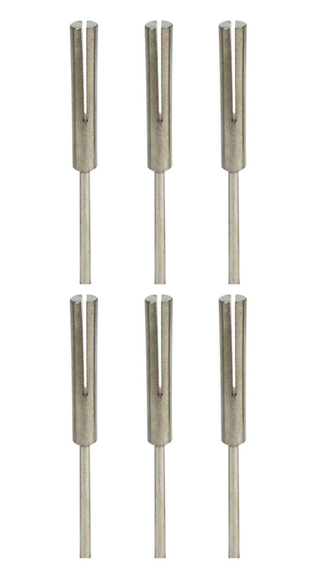 Set of 6 Straight Nickel Mandrels W/ Slot and 3/32" Shank Jewelry ...
