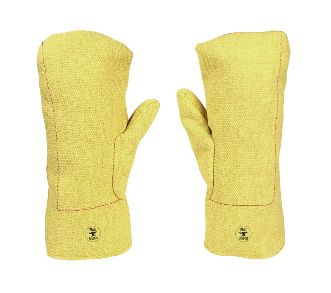 13" 22 Oz Kevlar Mittens High Heat Wool-lined Precious Metal Jewelry ...