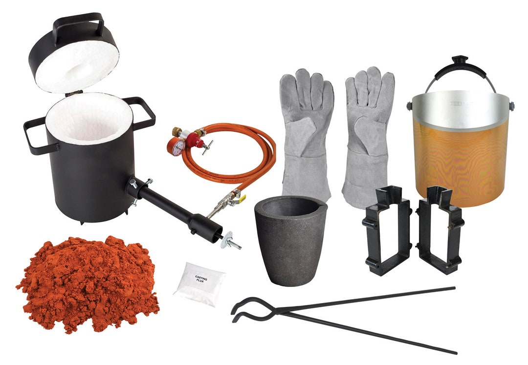 5 Kg Propane Furnace Set 10 Lbs Casting Sand, Flux, Mold Frame, Gloves ...