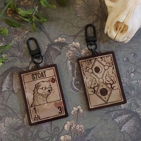 INSCRYPTION Keychain Card in a Bottle Squirrel Black Goat Boulder ...
