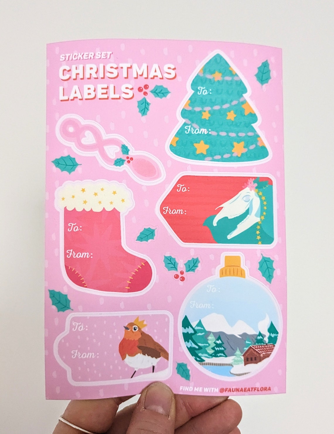 Christmas Labels Sticker Set - Etsy