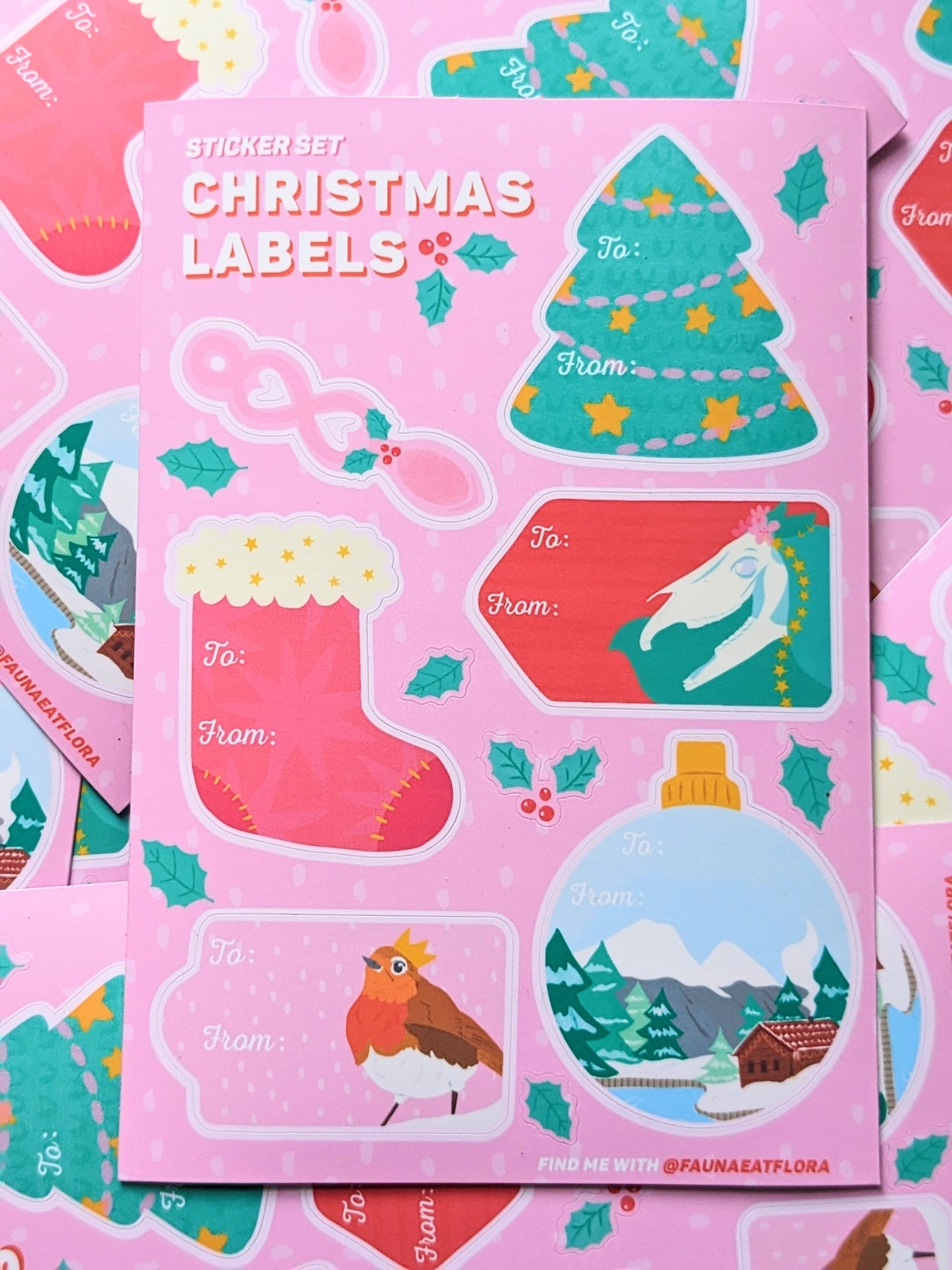 Christmas Labels Sticker Set - Etsy