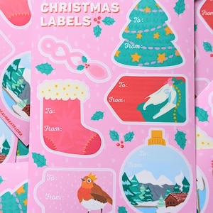 Christmas Labels Sticker Set - Etsy