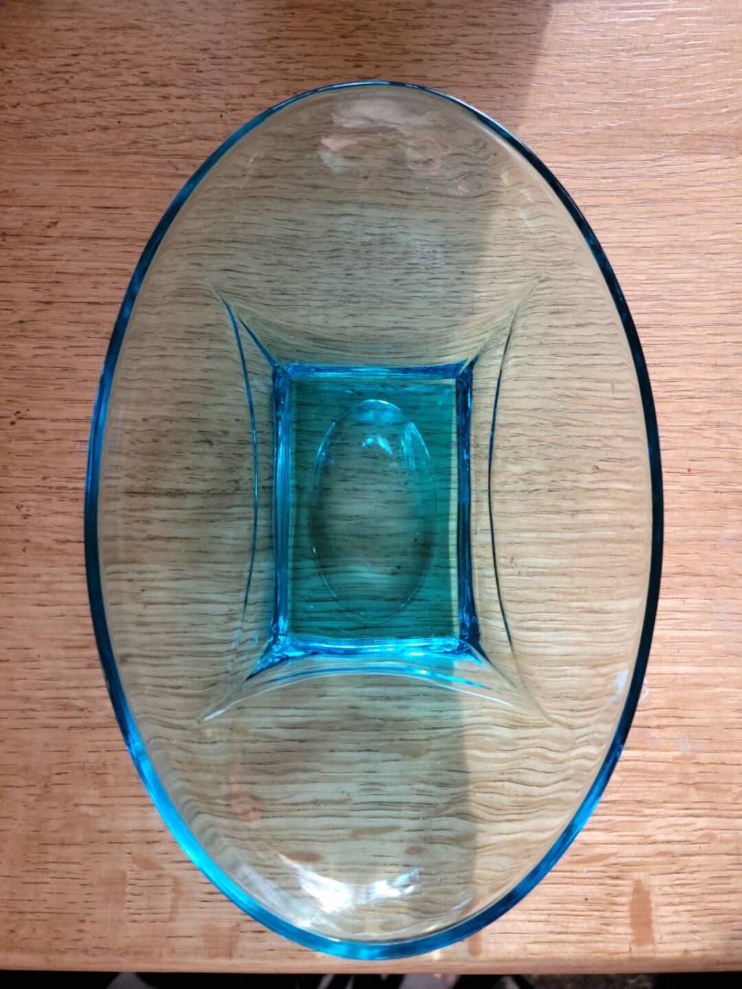 Hazel Atlas Footed Capri Azure Blue Glass Oval Serving Dishes, Sold ...