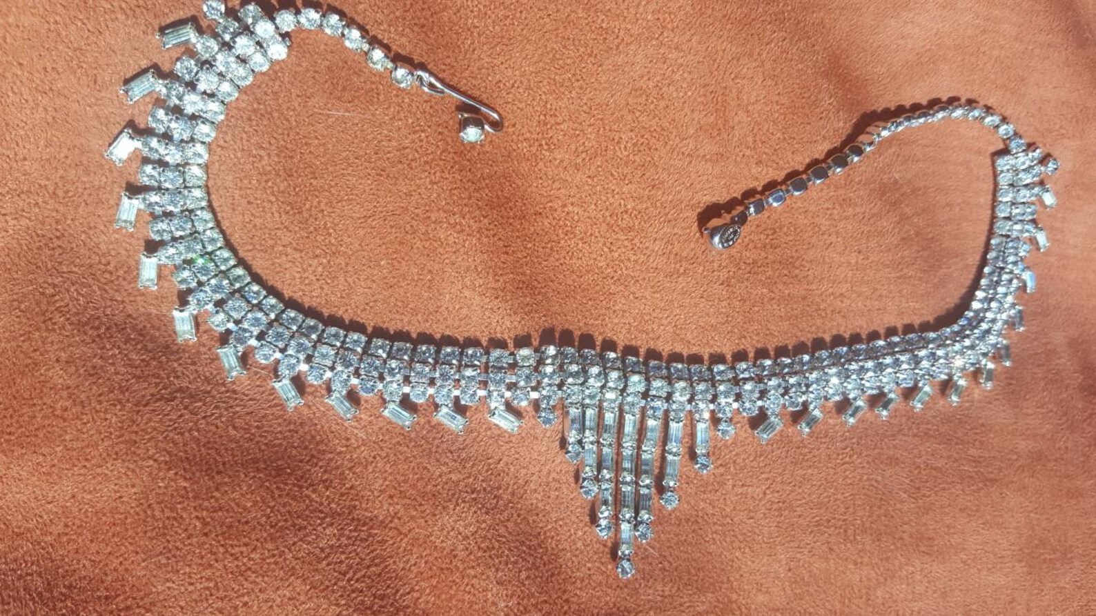 Vintage Kramer of New York Rhinestone Crystal Necklace Perfect for a ...